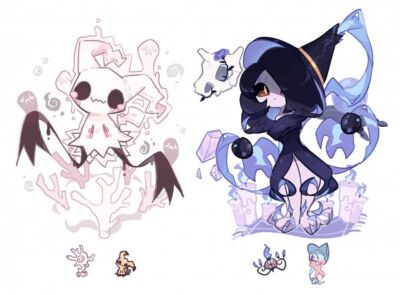 Anime pok mon chandelure cursola hatterene mimikyu Stitched Gaming Mat ...