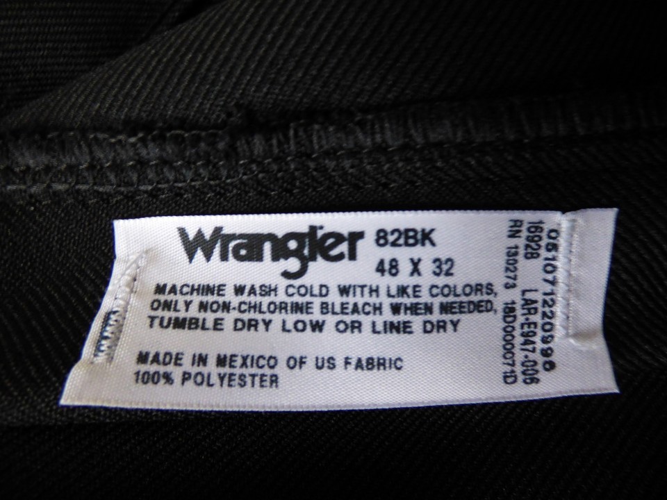 Men's Wrangler Wrancher Dress Jeans (00082) 100% Polyester - Size 28-42 ...