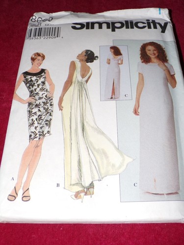 🌺 SIMPLICITY #8669 - LADIES LOW BACK THREE STYLE EVENING DRESS PATTERN ...