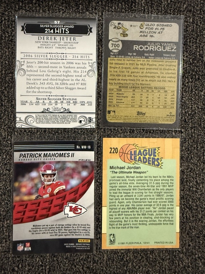 13 Card Lot Stars Jordan Mahomes Shai Jeter JROD Ohtani Rcs Insert #d ...