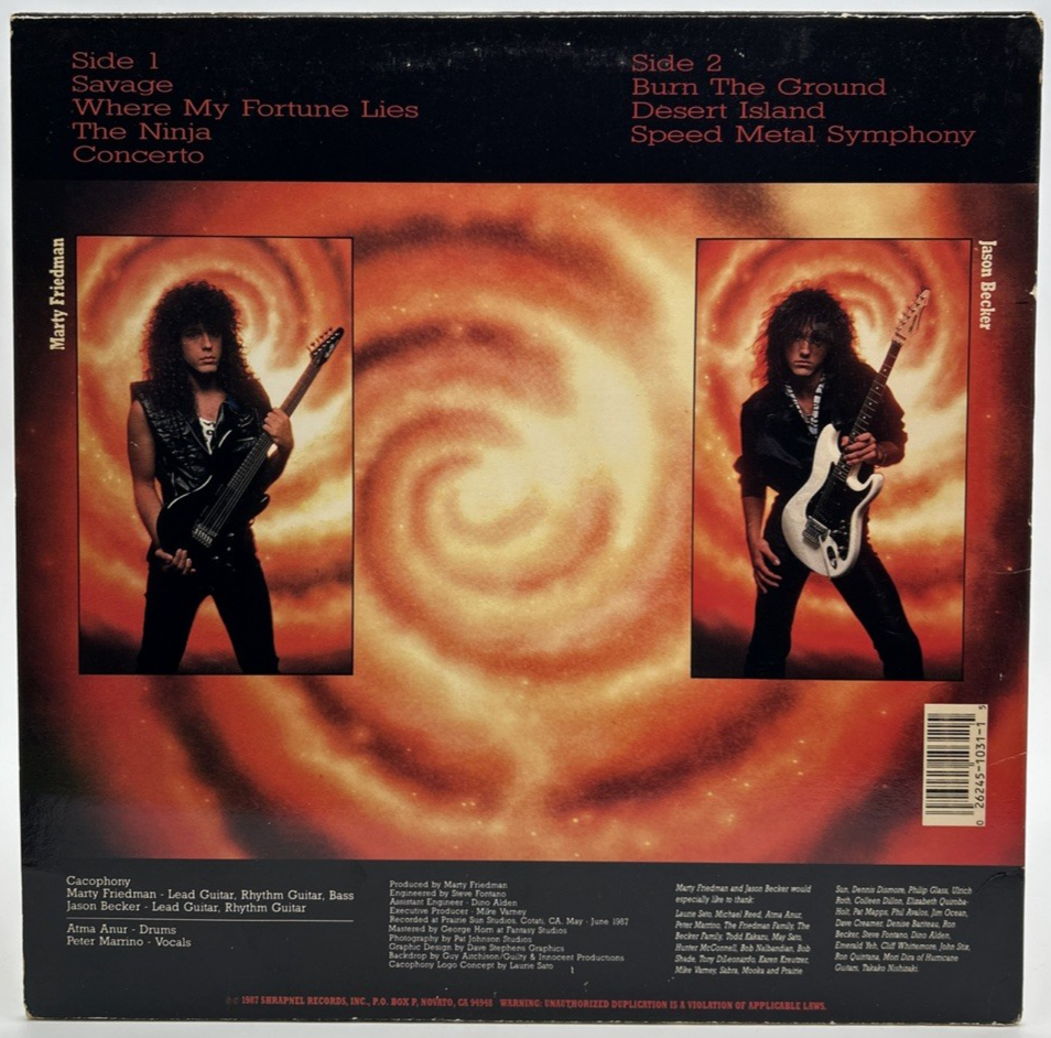 CACOPHONY "Speed Metal Symphony" LP 1987 Shrapnel Records ‎– SH-1031 | eBay