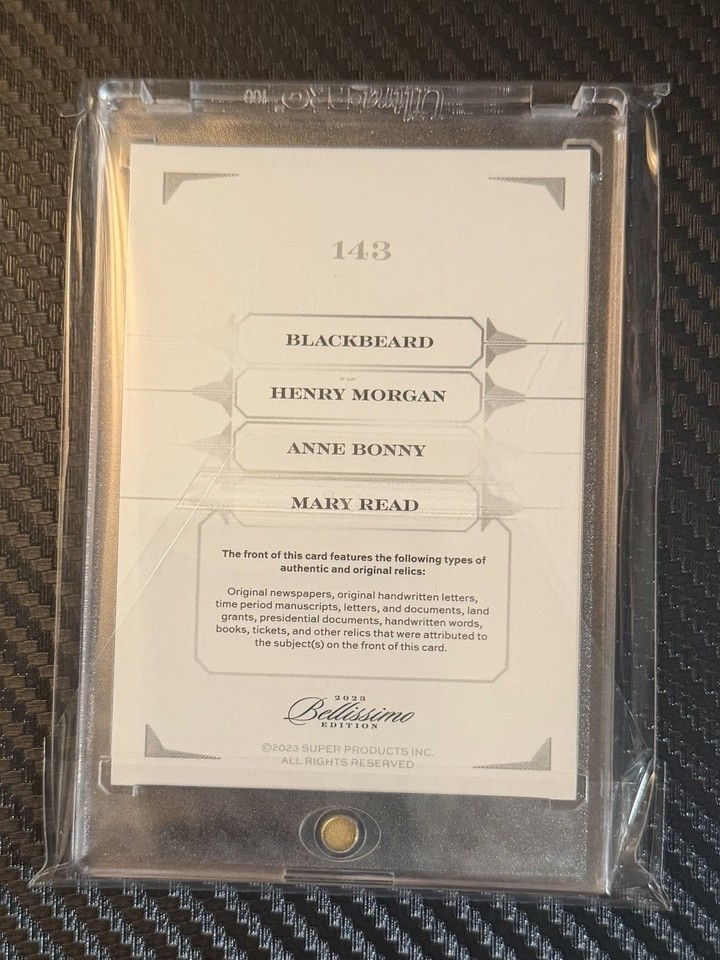 2023 Bellissimo Edition Blackbeard Morgan Bonny Read Quad Relic 11/50 ...