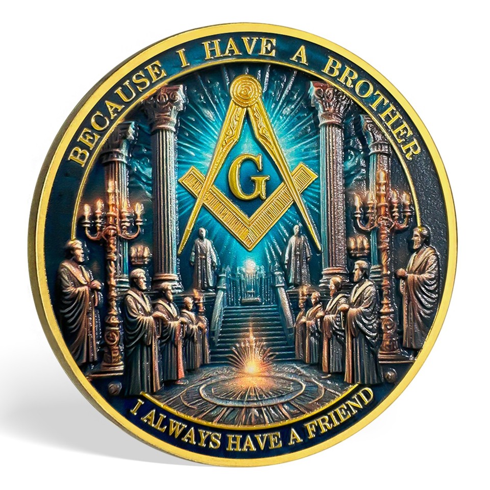 🛠️ Freemason Prayer Coin Masonic Brotherhood Keepsake Medallion Gift ...