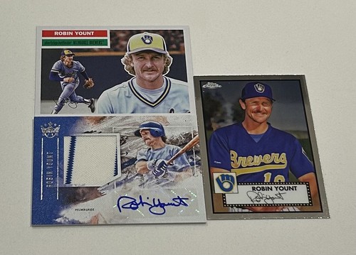 Robin Yount Panini Signed Jumbo Jersey W/ Pinstripe- Topps/ Chrome (3 ...