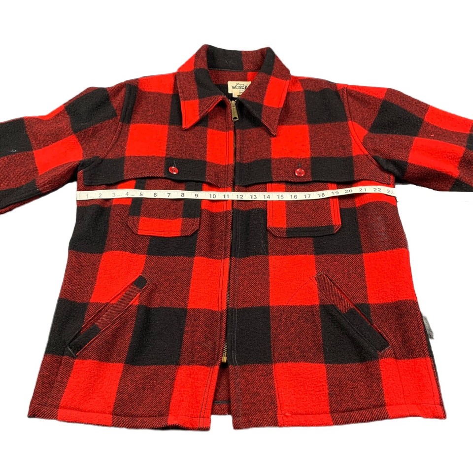 Vintage Woolrich Hunting Buffalo Wool Barn Jacket Coat Mackinaw Size L ...