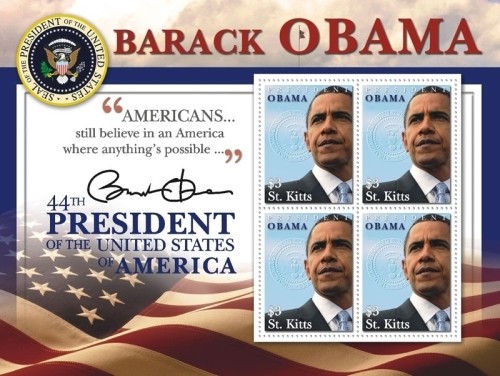 Saint Kitts 2009 - President Barack Obama - Sheet of 4 Stamps - MNH | eBay