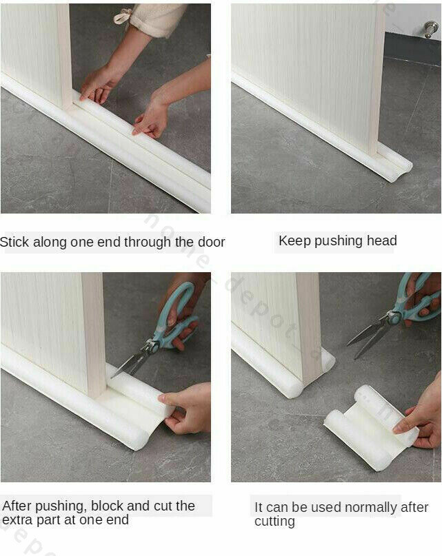 Flexible Door Bottom Sealing Strip Guard Wind Dust Threshold Seal Draft ...