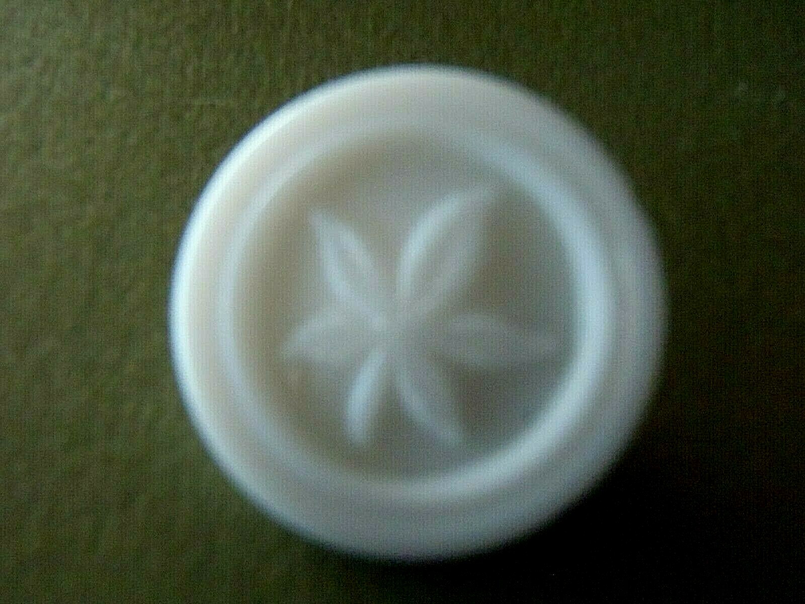 Large Vintage White Glass Button carved leaves 22mm shanked sew jewelry ...