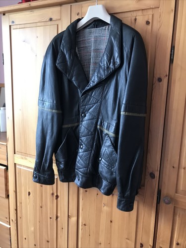 mens leather jacket 42 chest | eBay UK