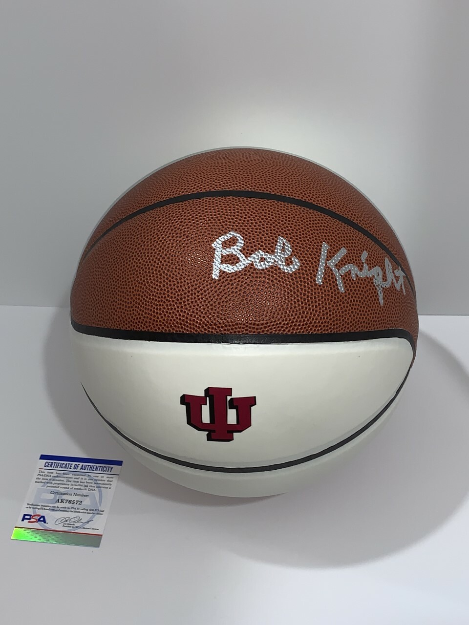 BOB KNIGHT SIGNED BASKETBALL INDIANA HOOSIERS BOBBY THE GENERAL PSA COA ...