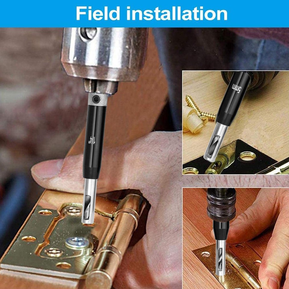 22Pcs Self Centering Hinge Drill Bit Set,Self Centering Hinge Tapper ...