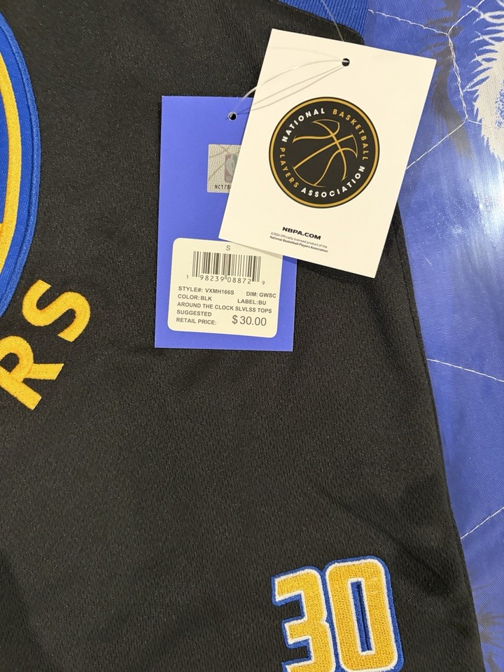 Ultra GAME Golden State Warriors Curry #30 NBA Jersey Black Blue Yellow ...