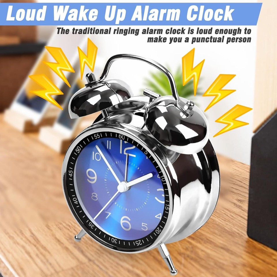 Alarm Clocks Bedside Silent Non Ticking Table Clock Quartz Clock W ...