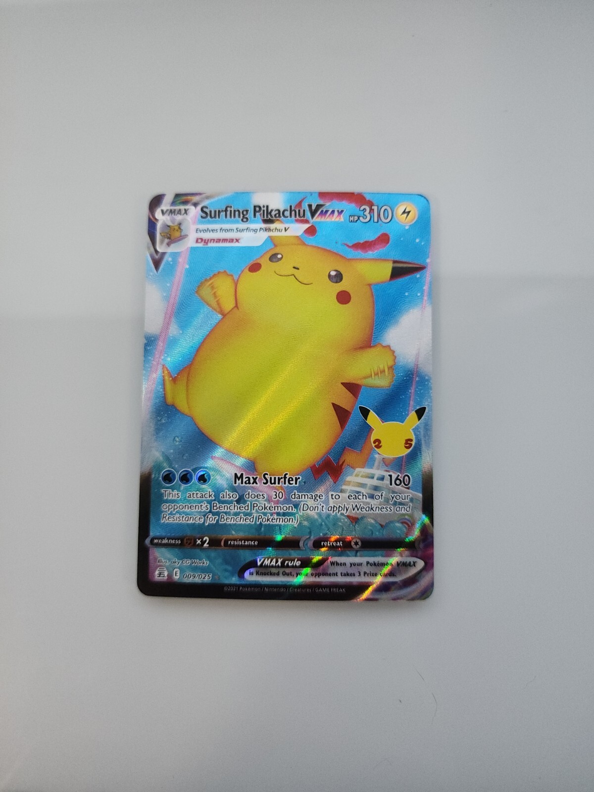 Pokémon TCG Surfing Pikachu VMAX Celebrations 009/025 Ultra Rare NM ...