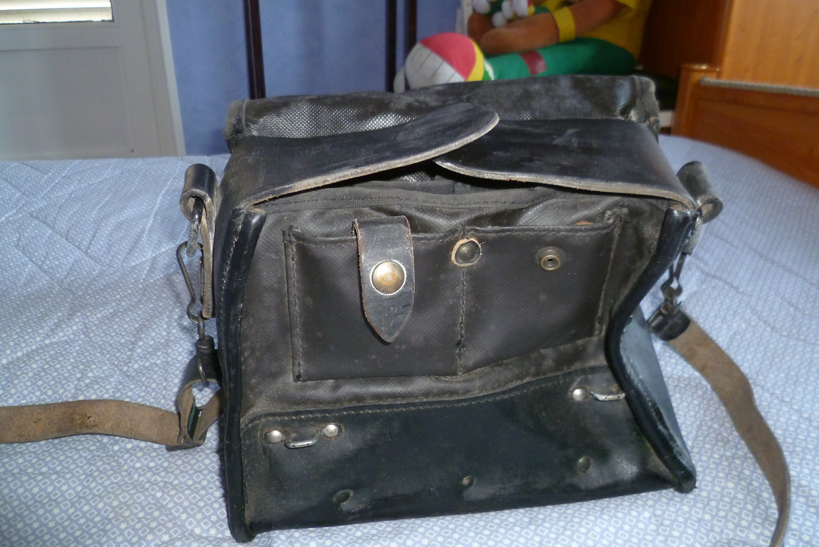 Sacoche cuir & toile Musette Etui Gendarmerie CRS Police Armée Moto ...