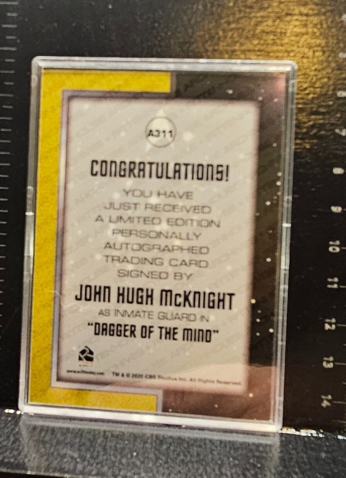 John Hugh McKnight Inmate Guard Star Trek TOS Rittenhouse Autograph ...