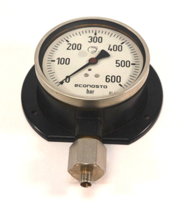 econosto Manometer 0 bis 600 bar Ø 100mm 1/2" senkrecht Glycerin ...