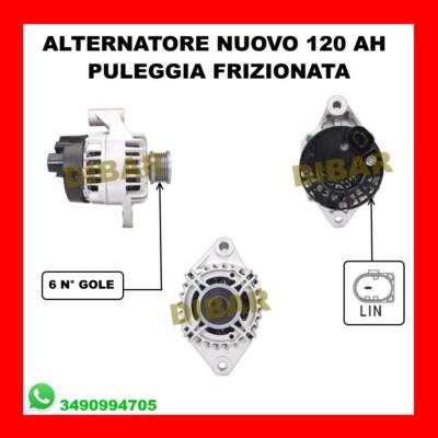 ALTERNATORE NUOVO 120AH FIAT 500 L 1.6 D MULTIJET DAL 2012 DRA1451 20 ...