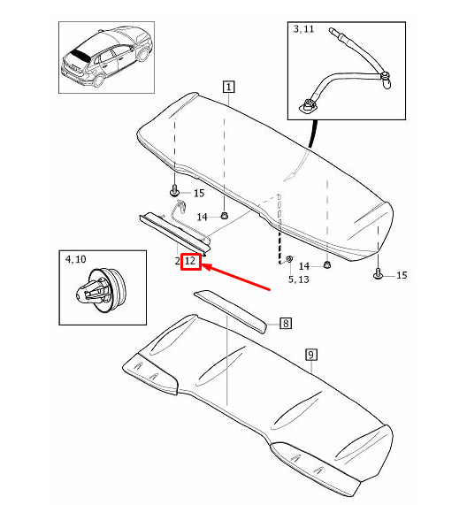 2012-2017 Volvo V40 Tailgate Third Brake Light 31385469 OEM for sale ...