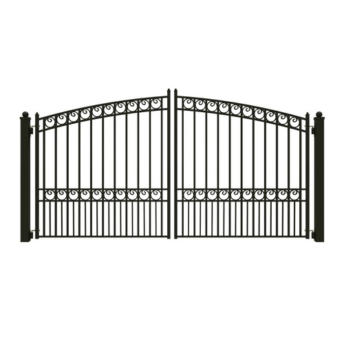 ALEKO Paris Style Ornamental Steel Dual Driveway Gate 12 ft x 6 ft ...