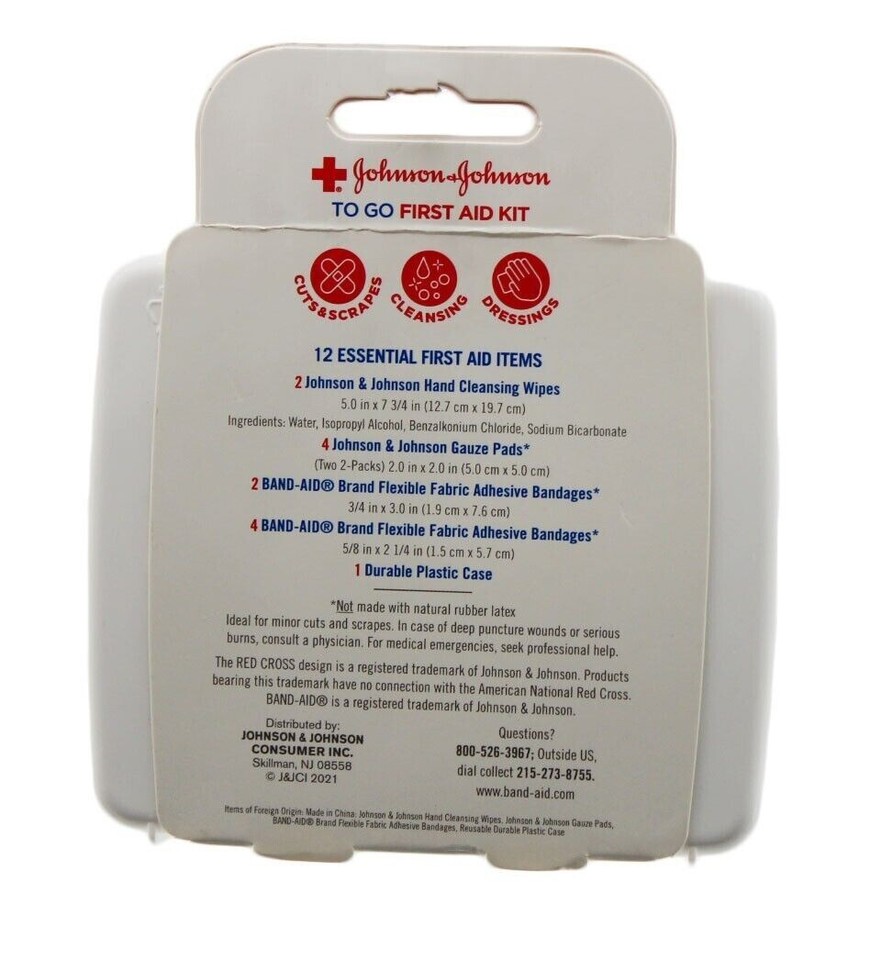 Johnson & Johnson First Aid To Go! Portable Mini Travel Kit - 12pc | eBay
