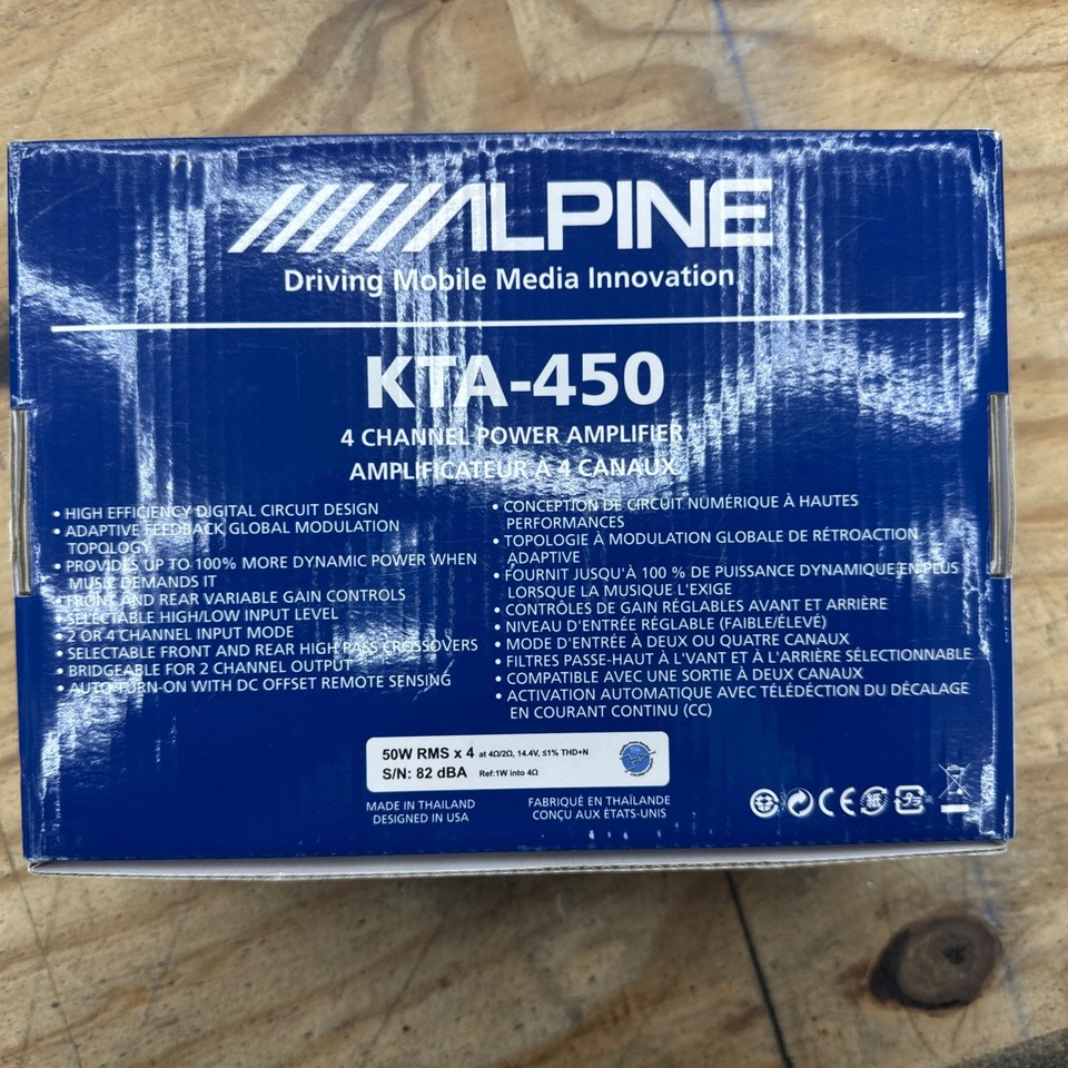 Alpine KTA-450 4-Channel 400W Amp Power Pack Class D Amplifier New ...