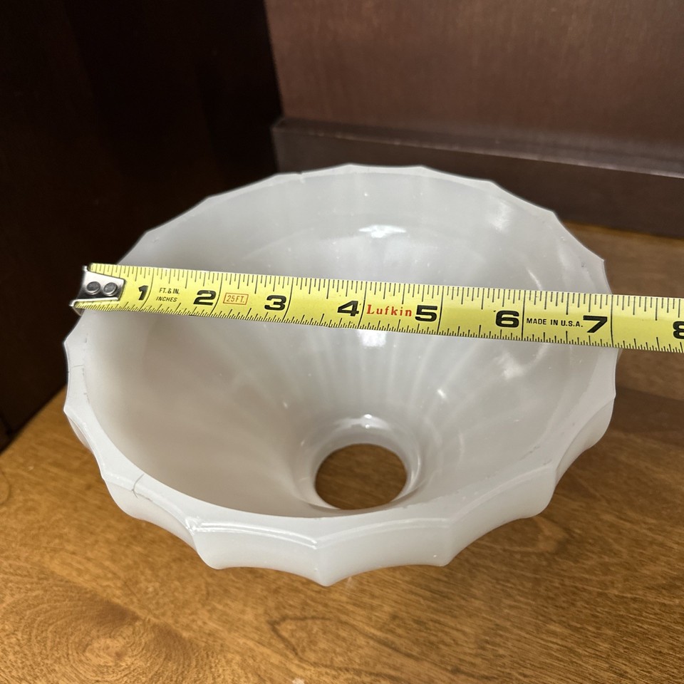 Industrial Clam broth Glass Light/Lamp Shade 7” Wide-2 1/8” Fitter ...