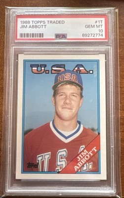1988 Topps Traded Jim Abbott PSA 10 Rookie Card RC | eBay
