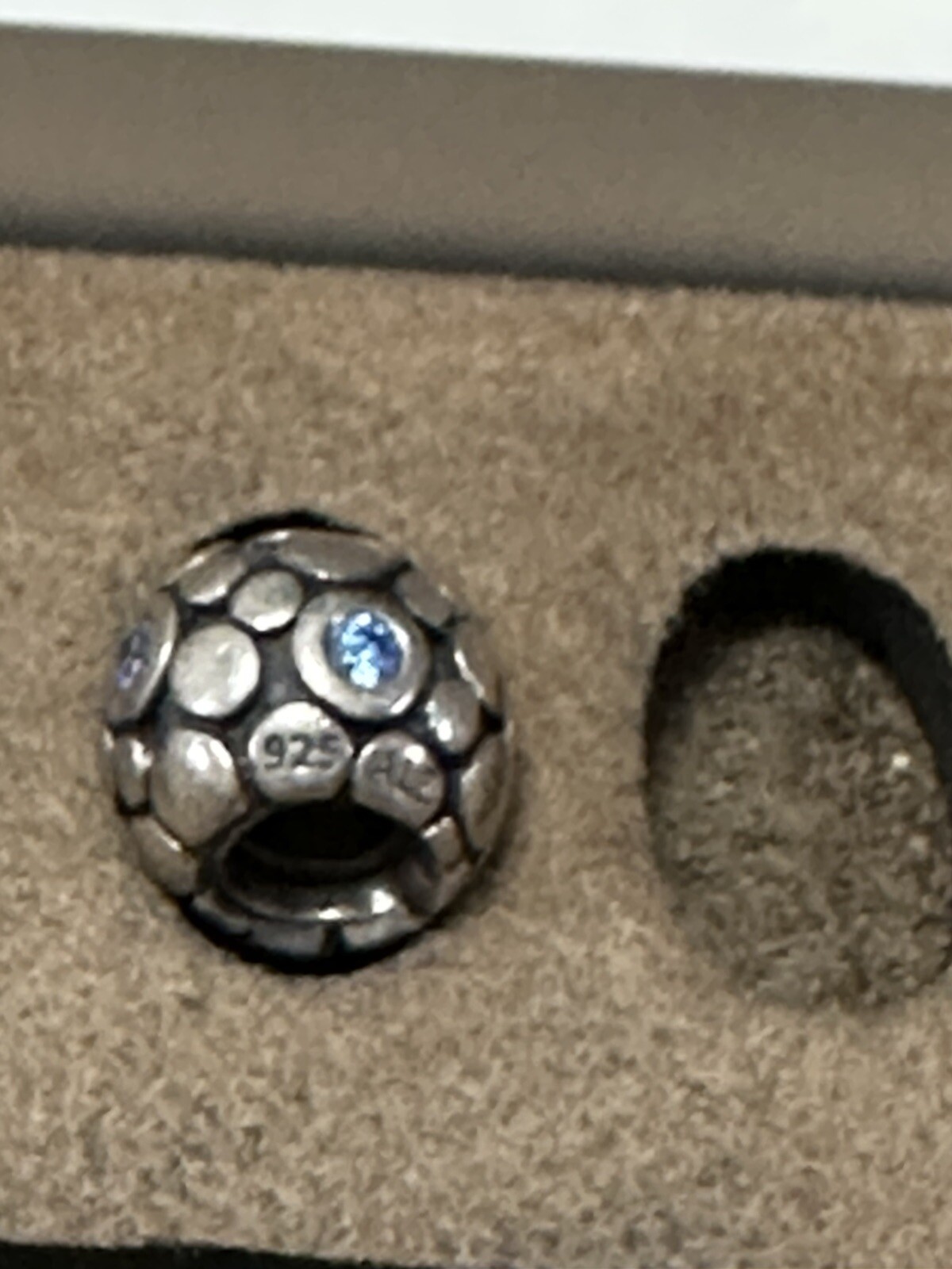 Authentic Pandora 925 ALE Sterling Silver Bubbles Blu… - Gem