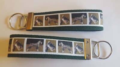 Schnauzer Dog Breed 6" Key chain Key Fob Wrist Strap Key Ring Gift Pet ...