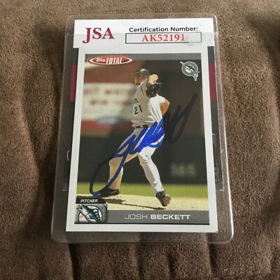 Autographed 2002 Topps Total Josh Beckett JSA STICKER & CERT | eBay
