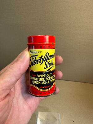Vintage Advertising Tin, Zenith Tibet Almond Stick, Scratches, Wood ...