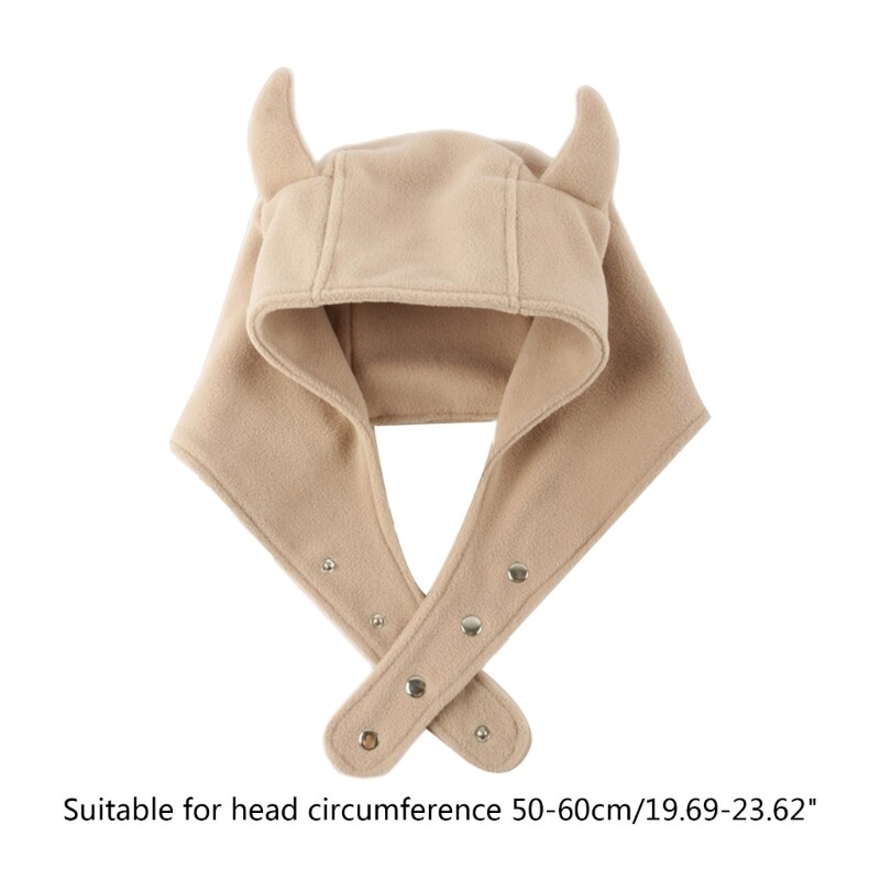 Winter Fleece Hat for Adult Soft Protects Ear Ox Horn Shape Hats Winter ...