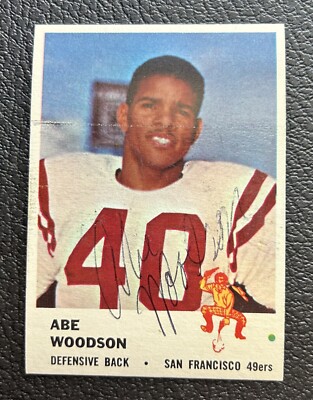 Abe Woodson signed Autographed 1961 Fleer card # 65-San Francisco 49 er ...