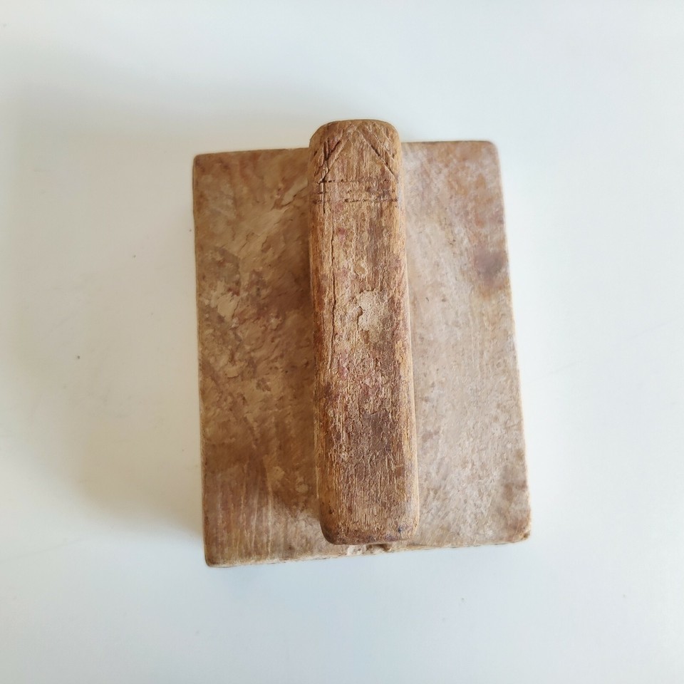 Vintage Primitive Handmade Textile Printing Block Wooden Stamp Old ...