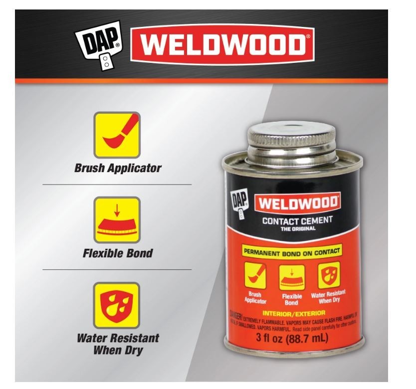 NEW Dap 00107 Weldwood 3oz Bottle of Contact Cement GLUE ADHESIVE ...