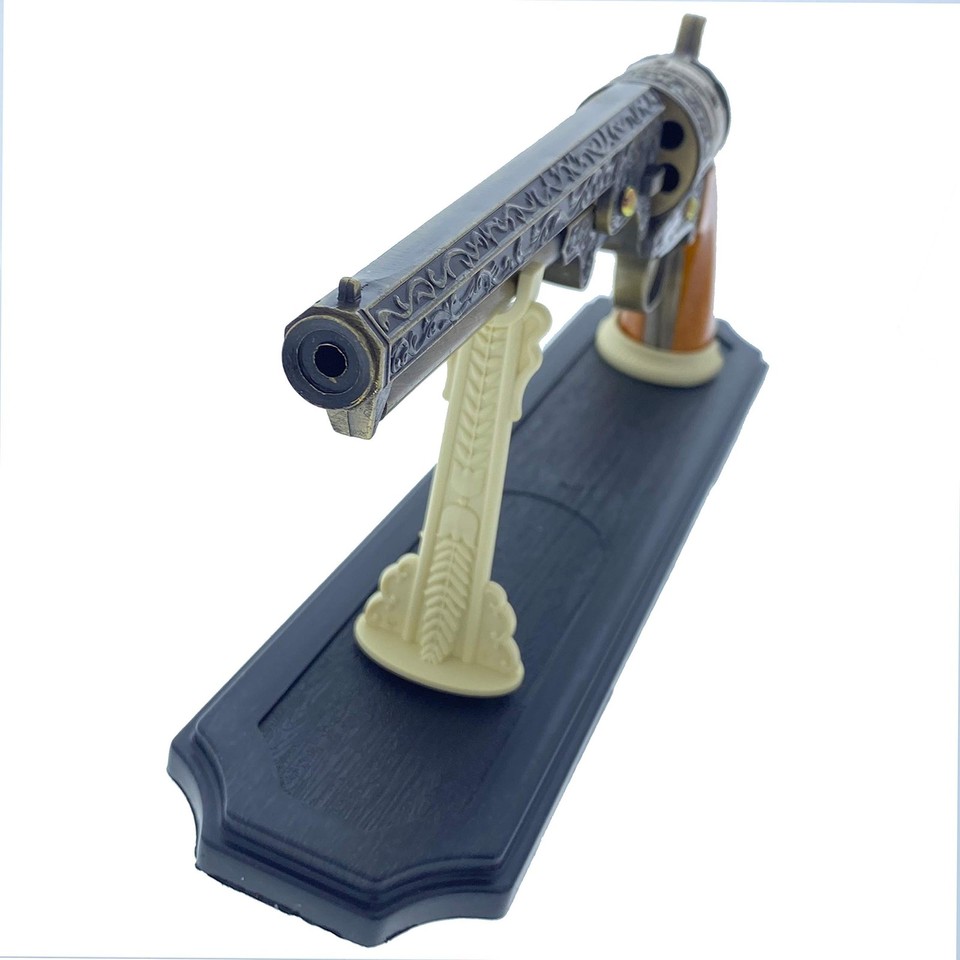 US 13" Decorative Antique Wood Western Style Navy Revolver with Display ...