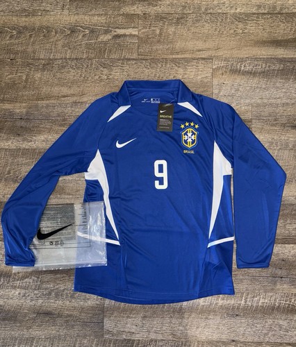 Brazil 2002 World Cup Edition Away Ronaldo #9 Soccer Retro Vintage R9 ...