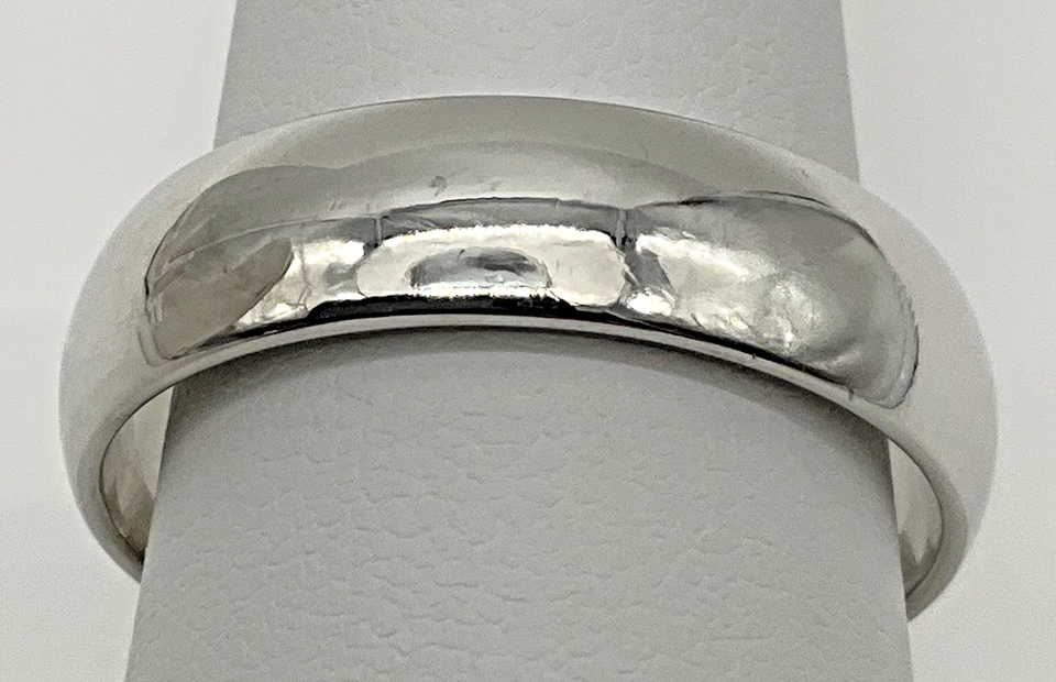 14k White Gold 6mm High Polished Men’s Wedding Band | eBay