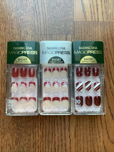Dashing Diva Magic Press, Press On Manicure. Short Length. Christmas ...
