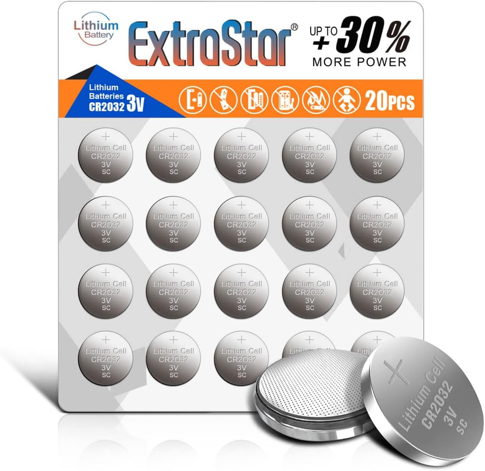 CR2032 Batteries Alkaline 3V Non-Rechargeable Lithium Button Battery ...