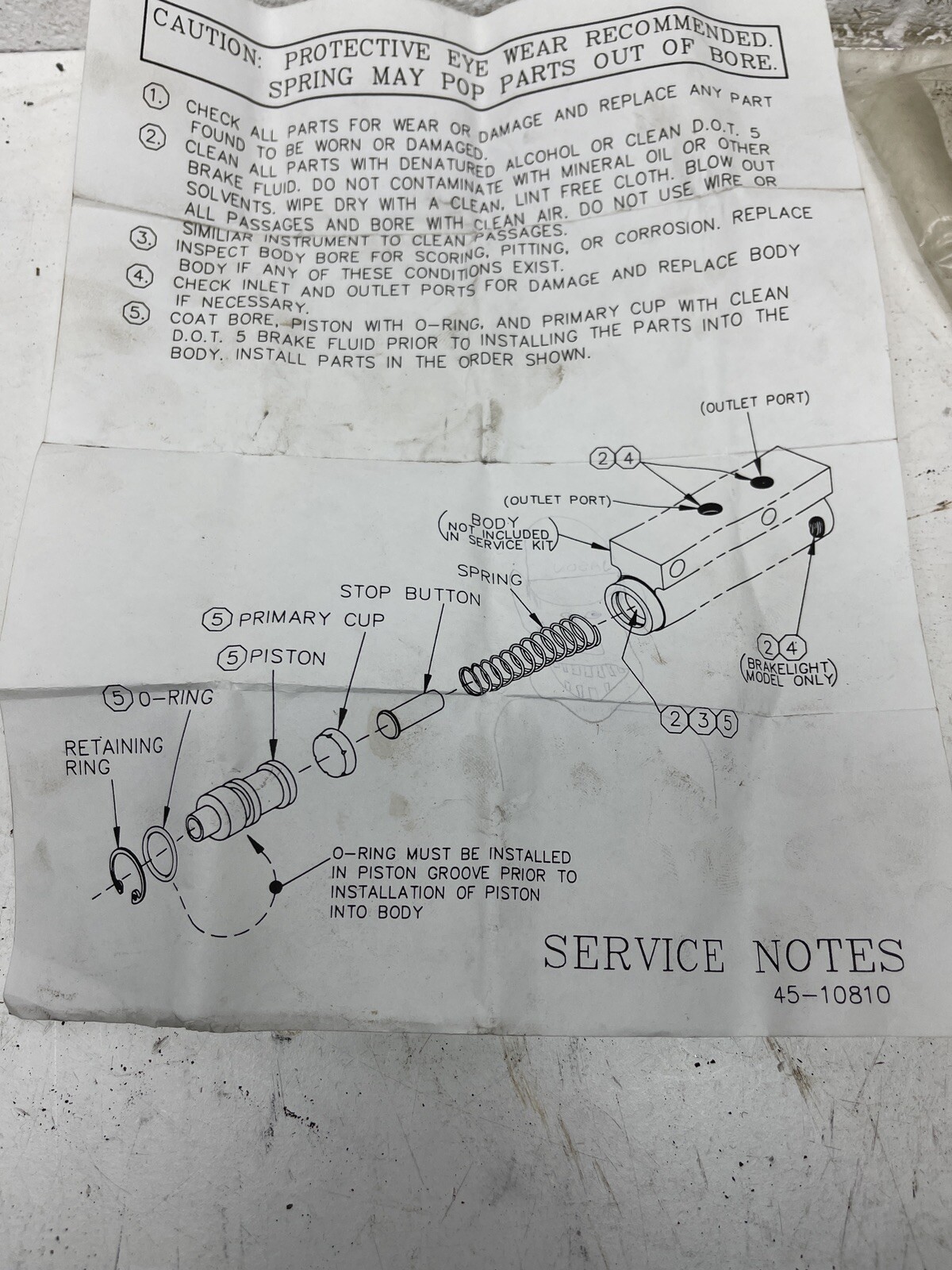 Harley Davidson rear master cylinder rebuild kit 42374-82b fx xl ironhead | eBay