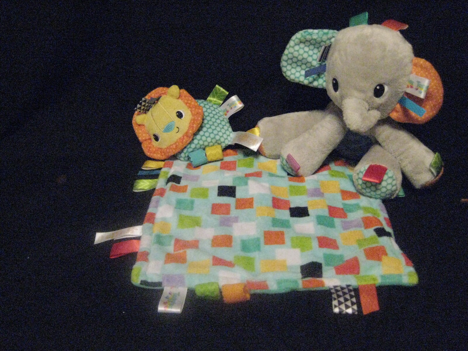 LOT BRIGHT STARS ELEPHANT TAGGIES, SECURITY BLANKET LION TAGGIE RATTLE ...
