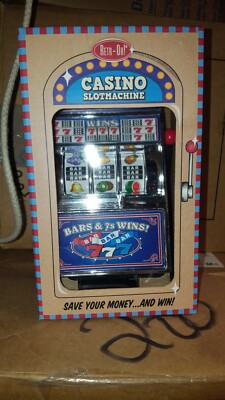 New Jumbo Slot Machine "Bars & 7s Wins" 9in Desk Top piggy Bank JUST ...