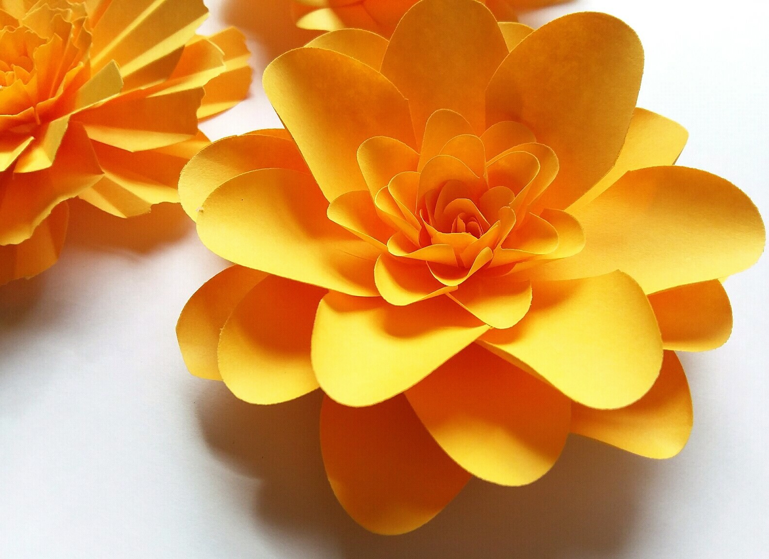 Yellow Paper Flowers Wedding Party DIY Decor Craft Small Backdrop Wall ...