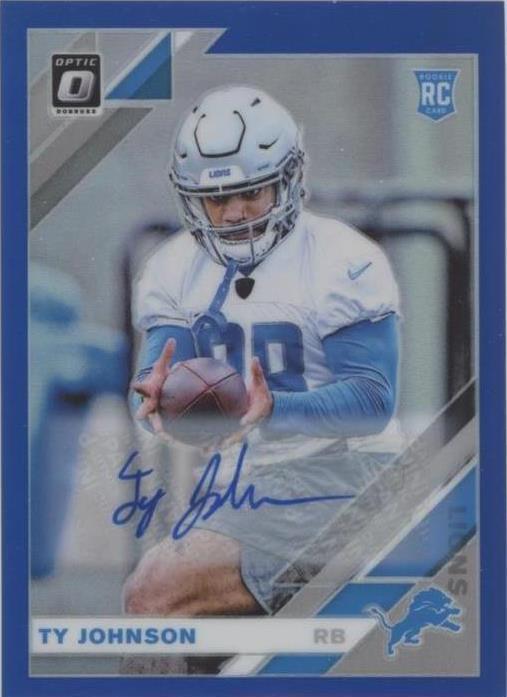 2019 Panini Donruss Optic - Rookies Ty Johnson #145 Blue Prizm ...