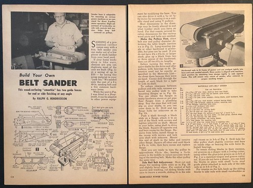 6 x 48 Belt Sander 1961 HowTo build PLANS Fits SHOPSMITH No Welding | eBay
