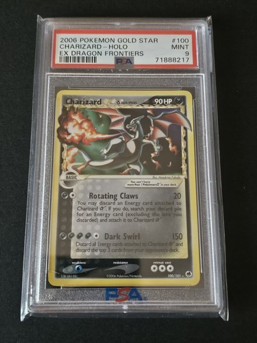 2006 Pokemon Gold Star #100 Charizard - Holo EX Dragon Frontiers PSA 9 ...
