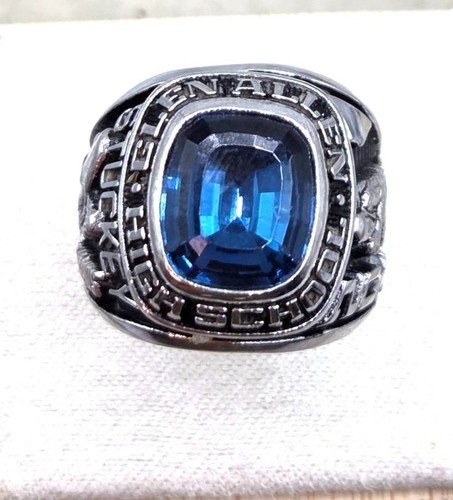 Mens Glen Allen High School Ring With Blue Stone Silver Tone Ultrium ...