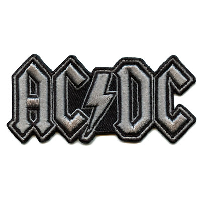 ACDC Silver Logo Patch Music Rock Band Embroidered Iron On | eBay